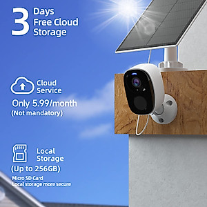 Rraycom 4pc Solar Security Cameras Wireless Outdoor, 2K Battery Powered Security Cameras, WiFi Security Cameras for Home Outside, Color Night Vision, AI Motion Detection, 2-Way Audio, IP65, SD/Cloud