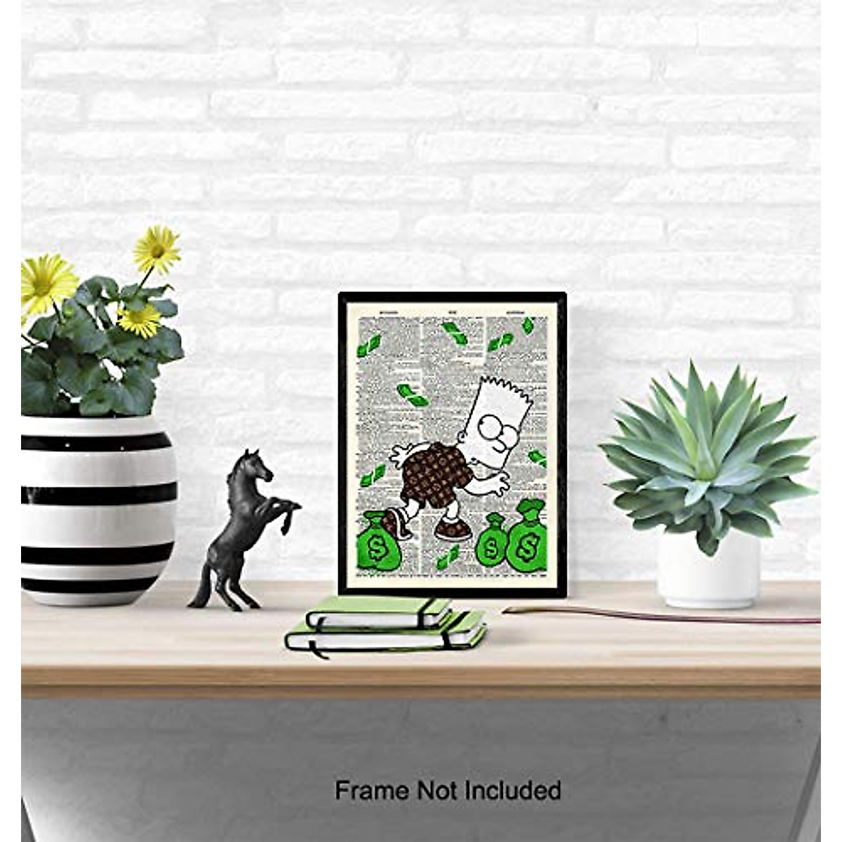 Graffiti Wall Art of Louis Vuitton - Bart Simpson Poster - Banksy Wall Art Set - LV Wall Decor - Money Decorations Wall Decor - Urban Wall Decor - Funny Street Art Mural for Alec Monopoly Fans