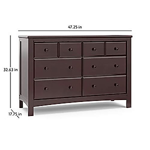 Graco Benton 6 Drawer Double Dresser (Espresso) – Easy New Assembly Process, Universal Design, Durable Steel Hardware and Euro-Glide Drawers with Safety Stops, Coordinates with Any Nursery
