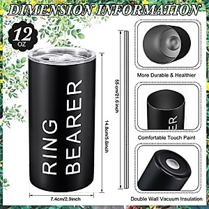 Mepase 4 Pcs Ring Wedding Bearer Gifts Include Groomsmen Proposal Box, Sunglasses, Tie and Tumbler, Groomsmen Proposal Gift for Ring Kids Boys Bearer Security Bridesmaids Costume Outfit Accessories