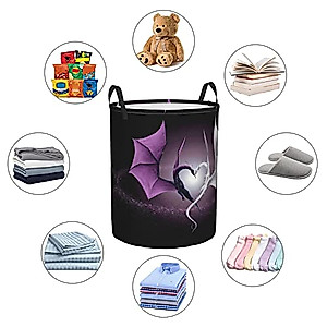 Dirty Clothes Baskets,Laundry Baskets, Purple And White Dragons Patterns,Waterproof Oxford Fabric,Strong And Durable,Can Also Be Used To Store Toys And Other Items.