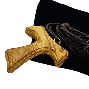 Amazing Saints Olive Wood Tau Cross Necklace with Black Gift Bag