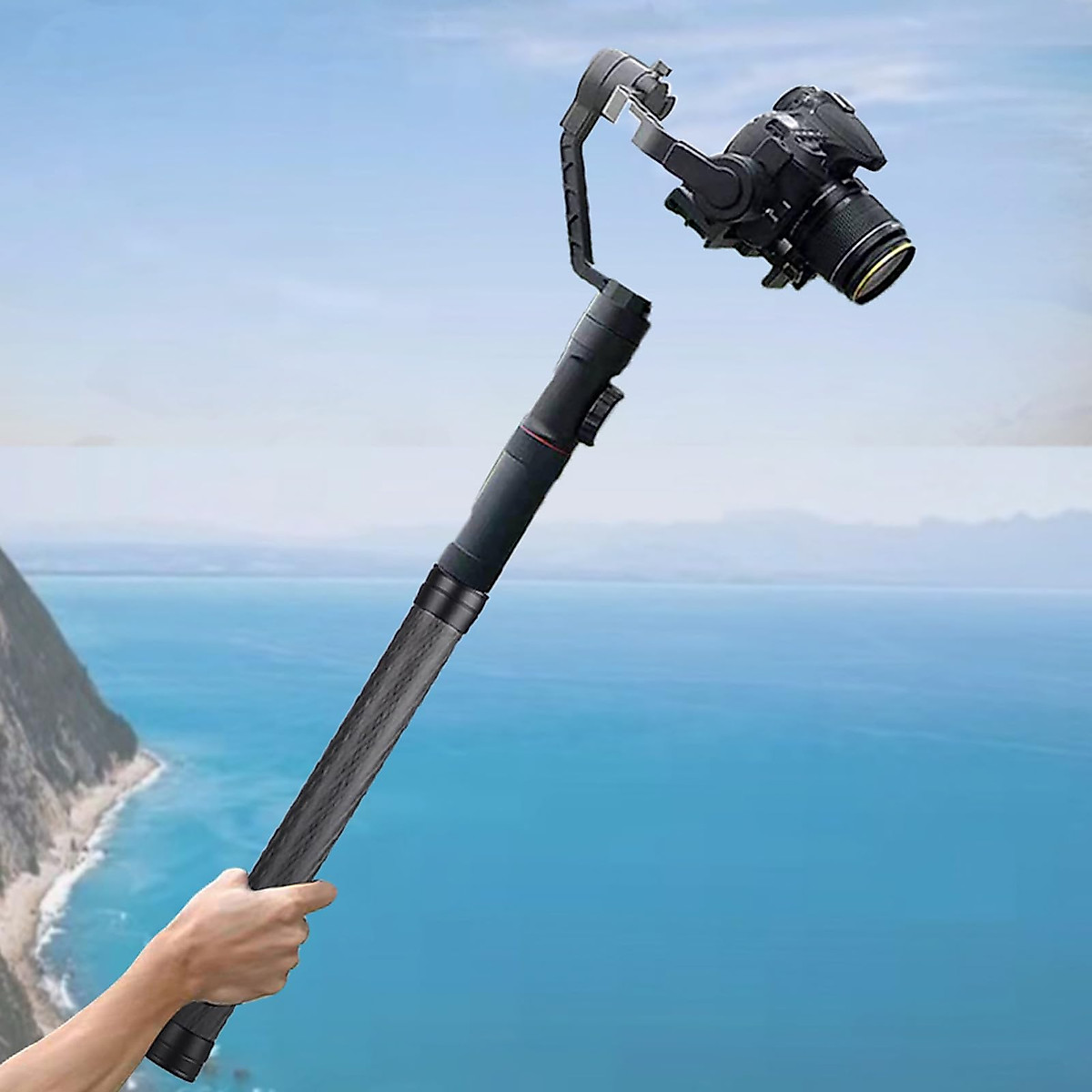 Tripod Extension, 9.8in Camera Mount Extender Rod with 1/4 in 3/8in Screw, Carbon Fiber Tripod Center Column Extension for RONINSC for G6MGAX G5 SPG for AIRCROSSX Camera