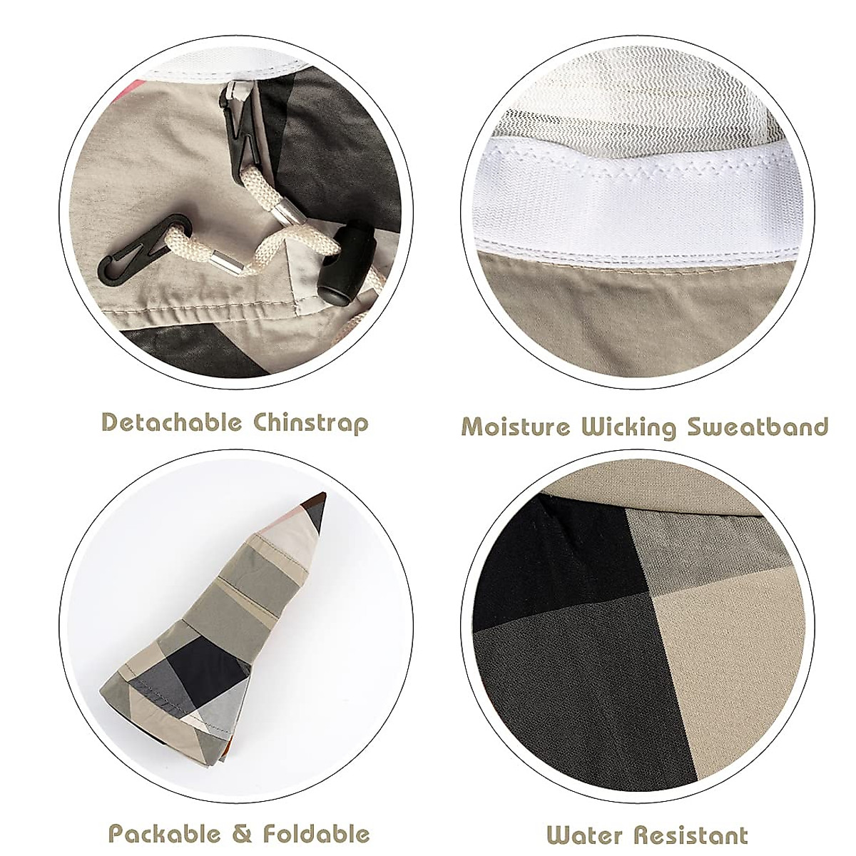 DOCILA Womens Summer Floppy Hats Fall Stylish Bucket Rain Cap Crushable Water Resistant Beach Travel Sun Hat Quick Dry Hiking Gardening Fisherman Hat Detachable Drawstring Beige