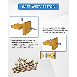 ALLWIN Crib Screws Hardware Replacement Kit - 24 Set Baby Bed Frame Bolts &Barrel Nuts Set for Delta/Graco/Dream On Me, M6x40mm/ 50mm/ 60mm/ 70mm/ 80mm Hex Drive Socket Cap Screws Barrel Nuts
