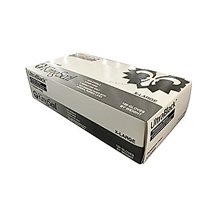 KingSeal LARGE UltraBlack Nitrile Exam Gloves, Medical Grade, Powder Free, 4 MIL, Textured Fingertips - 1 Box of 100 Gloves By Weight