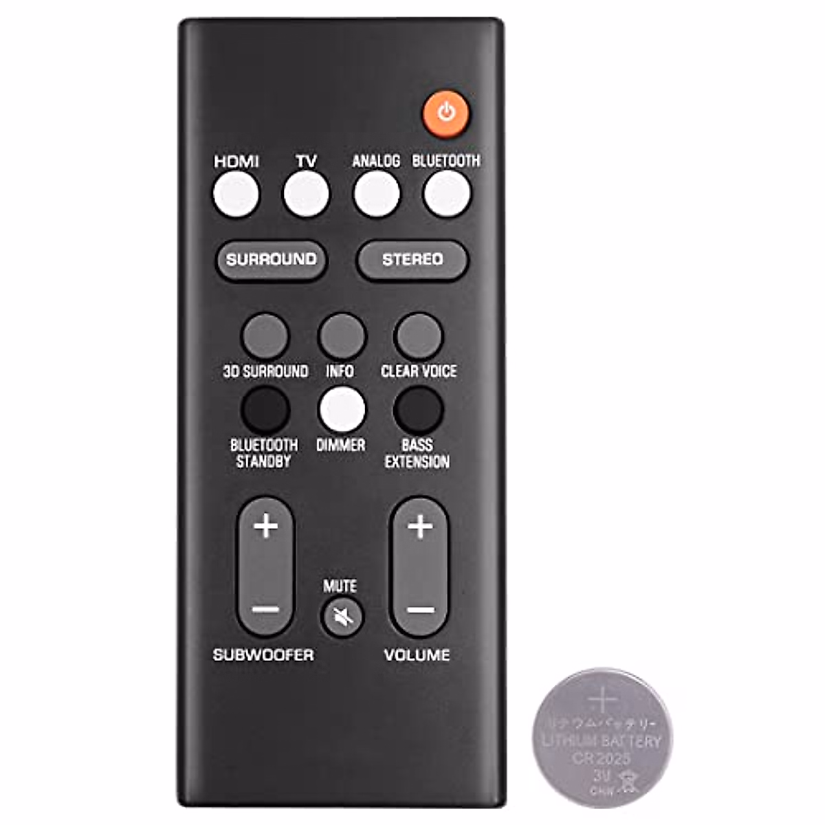Replacement Remote Control VAF7640 VAF76400 for Yamaha ATS-1080 ATS1080 YAS-108 YAS108 Home Theater Audio Soundbar System(with Battery)