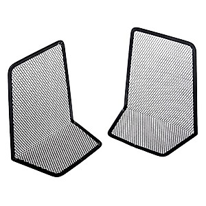 SZYAWsd File Sorters 1 Pair Metal Mesh Bookend, Non-Skid Book Stand Supports, Desktop Rack Shelf Holder Book Stopper for Books/Movies/CDs/Video Games