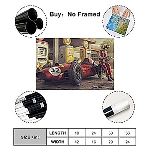 ERWYN Ferrari poster Formula 1 Racing Potser Vintage Posters 2023 Ferrri Car Canvas Prints Painting Unframe-style 12x18inch(30x45cm)