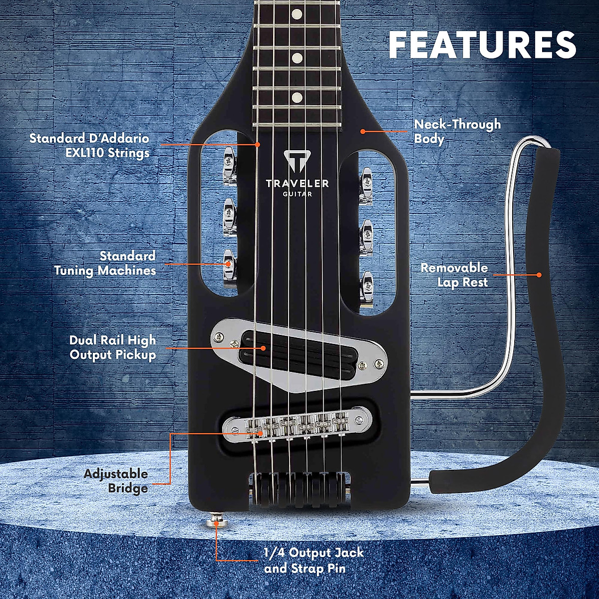 Traveler Guitar Ultra-Light Matte Black Electric Guitar