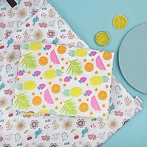 ALVABABY 2 Pack Large Wet Dry Bag Waterproof Hanging Cloth Diaper with Double Zippered Pockets 25x18 inches (Colorful world)