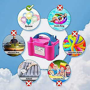 Gresus Electric Balloon Pump,110V 600W Portable Dual Nozzle Quick-Fill Balloon Inflator/Blower for Party Decoration