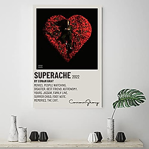 Conan Gray Poster Superache Album Cover poster Vintage Posters Decorations Paintings Music Poster Canvas Wall Art for Living Room Office Bedroom Decor Unframed (12x18Inch(30x45cm))