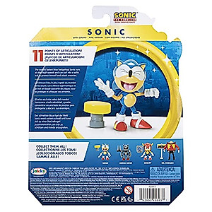 Sonic The Hedgehog 4-Inch Action Figure Classic Sonic with Spring Collectible Toy