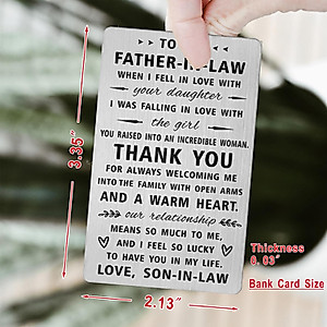Yobent Father In Law Gift from Son In Law, Wallet Card for Father-In-Law from Groom, Father of The Bride Gifts, Unique Father In Law Wedding Day Christmas Gifts, Dad In Law Father's Day Present