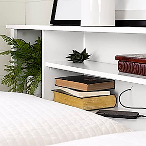 South Shore Vito Bookcase Headboard, Queen, Pure White