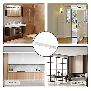 2 Pcs Wall Mounted Coat Hook Retractable Gap Self Adhesive Hook Coat Rack with 4 Hangers for Hanging Clothes Robes Towels Hats Kitchen Garage