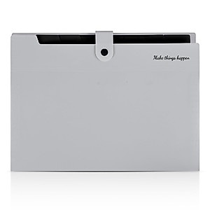 SKYDUE Expanding File Folders with 8 Pockets, Accordion File Organizer, Portable Document Paper Organizer for Home, School, and Office, Pack of 2, Gray
