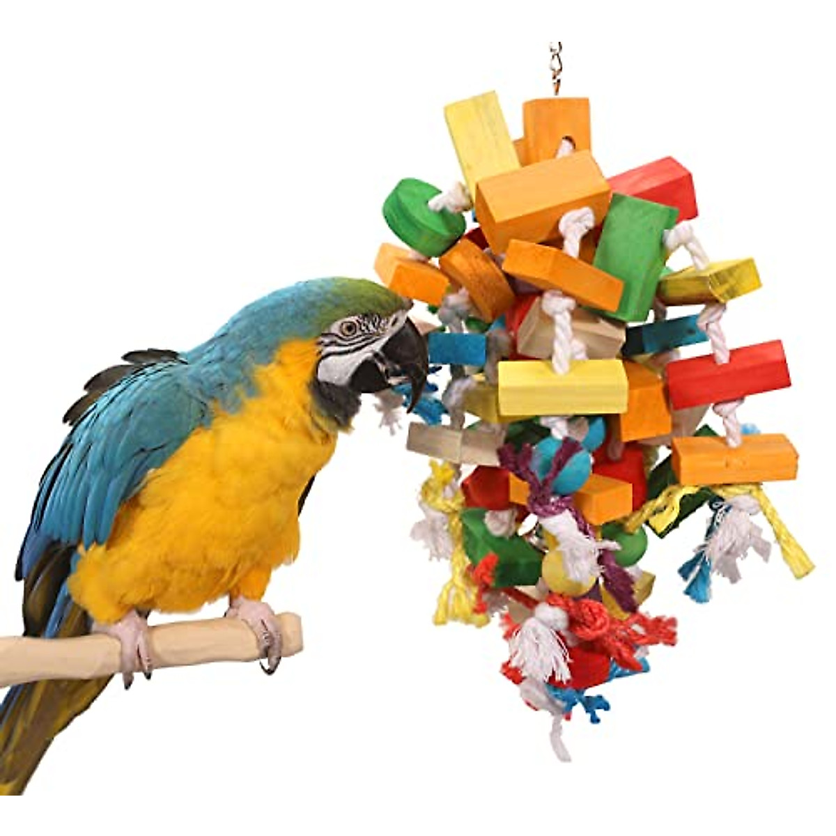 Tropical Jubilee - Large Parrot Toy Featuring Colorful Wood Pieces