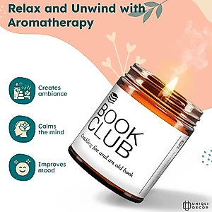 Book Club Gifts for Women Candle - Book Candle the Library Bookish Candles, Book Club Gift Decorations, Book Lovers Candle, Coworker Gifts for Women, Friendship Candle, Friends Candles Gifts for Women
