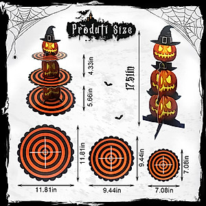 3-Tier Halloween Cupcake Stand for Dessert Table, Halloween Pumpkin Cupcake Tower Halloween Tray Orange Cardboard Cake Dessert Stand for 24 Cupcakes Halloween Party Carnival Decorations