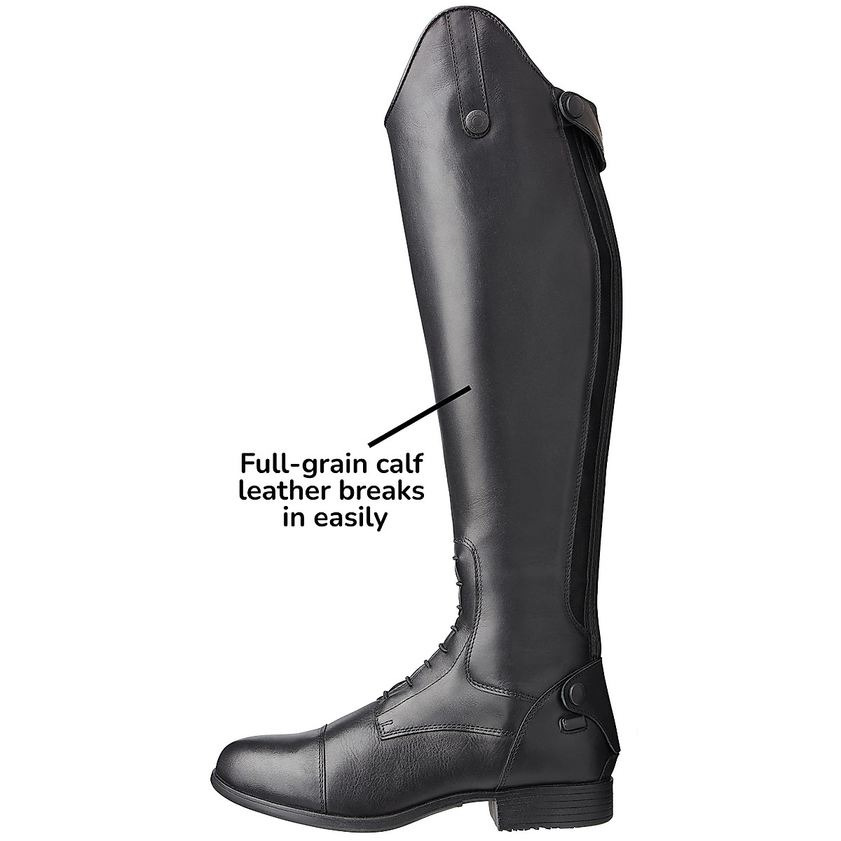 Dover Saddlery Ladies' Madison Field Boots, Size 7.5, Full Medium, Black