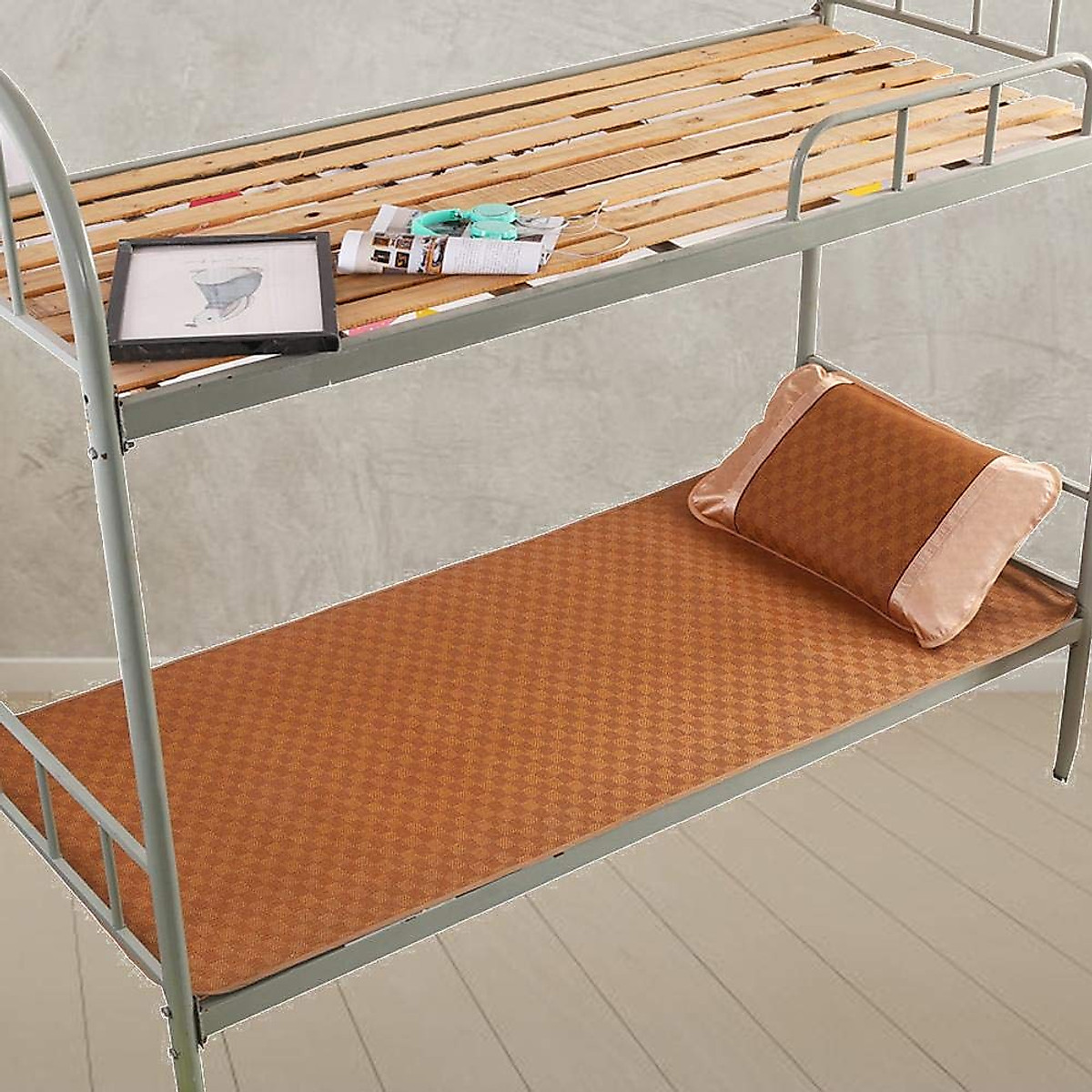 Summer Mattress, Foldable Rattan Summer Sleeping Mat Cool Pad Cooling Bed Cushion for Home Schools Dormitory, 195x80cm/76.8x31.5in