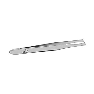 e.l.f., Slant Tweezer, Professional Quality Stainless Steel, Provides a Strong Grip, Removes Hairs Accurately, Shapes, Defines, Easy To Use, Ergonomically-Designed