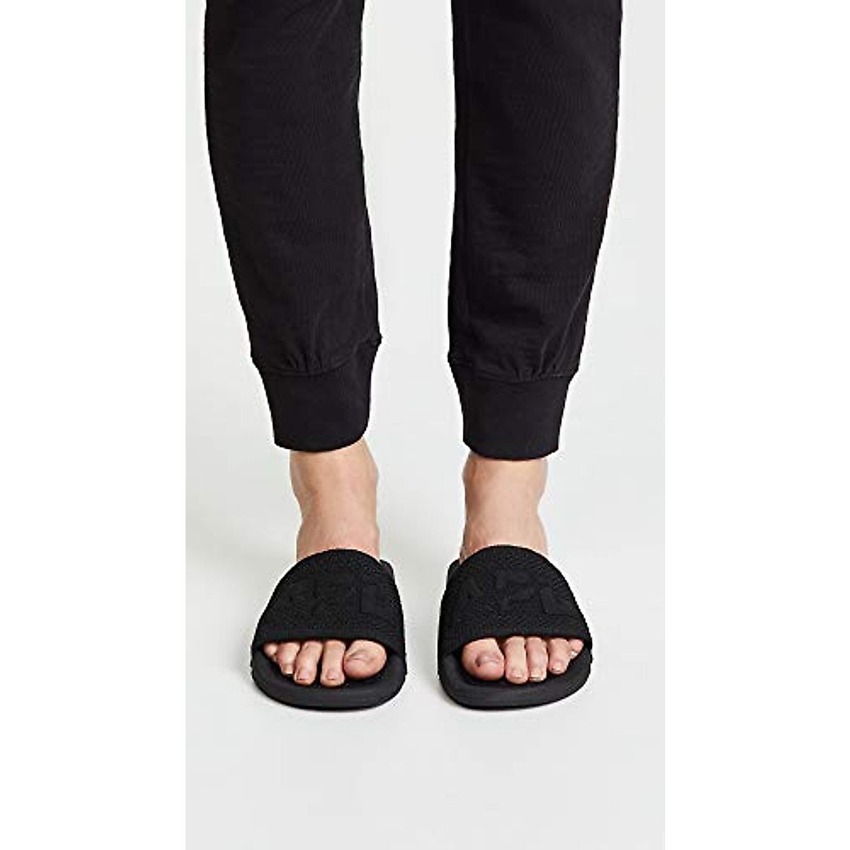 APL: Athletic Propulsion Labs Women's Big Logo TechLoom Slide Sandals, Black, 8 Medium US