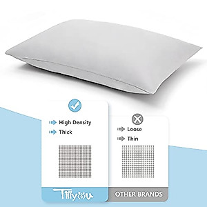 TILLYOU Toddler Pillowcase 2 Pack with Envelope Closure,13" x 18" Silky Soft Microfiber Travel Kids Pillow Cases for Boys and Girls,Gray