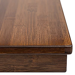 AbocoFur Bamboo Portable Floor Chair, Japanese Style Legless Tatami Chair with Back Support, Home Bay Window Lazy Backrest Chair, Meditation Floor Seating for Living Room, Bedroom,Walnut