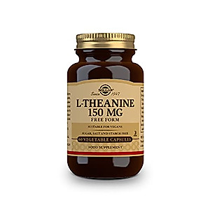 Solgar L-Theanine 150 mg, 60 Vegetable Capsules - Mood Support - Promotes Relaxation - Vegan, Gluten Free, Dairy Free, Kosher - 60 Servings