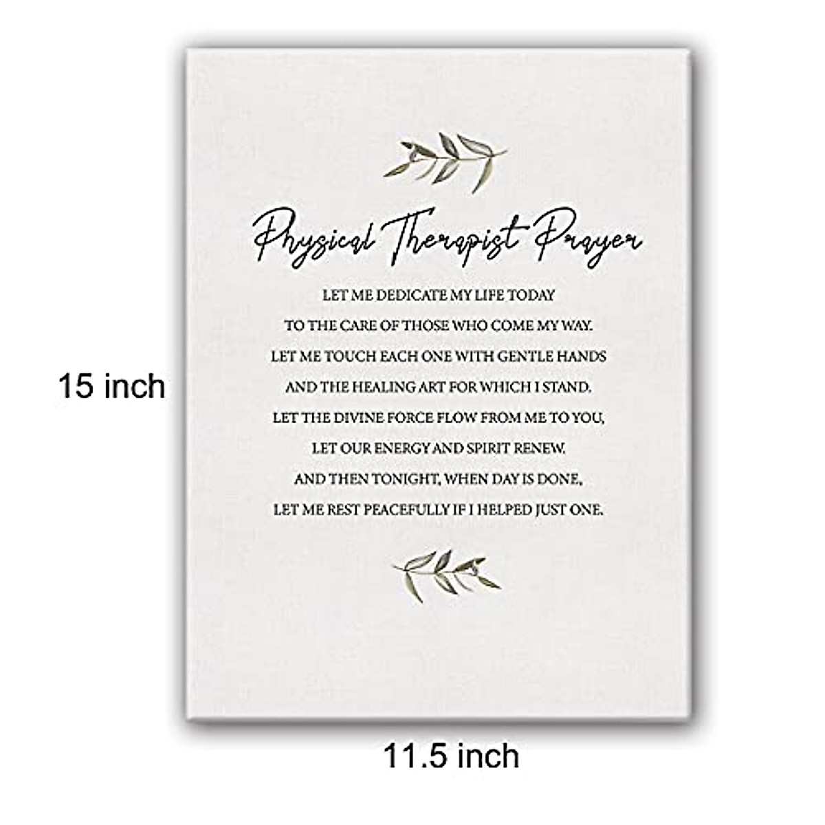 Therapist Gifts for Women Men Framed, Physical Therapist Prayer Poster Canvas Wall Art Painting Ready to Hang for Home Office Decor Graduation Gifts Healthcare Gift - Easel & Hanging Hook 11.5x15 Inch