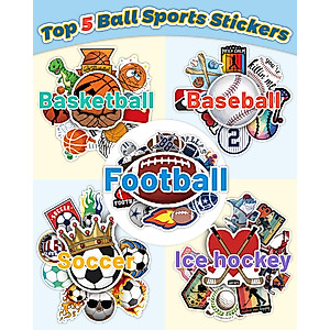 pcnearty 300 Pcs Sport Stickers for Kids, Water Bottle Stickers, Cute Vinyl Waterproof Hydroflask Phone Skateboard Laptop Stickers, Bulk Sticker Packs for Boys Girls Teens Adults