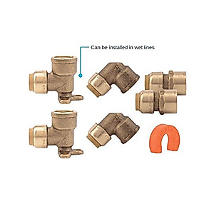 SharkBite Shower and Tub Connection Kit, Push to Connect Brass Plumbing Fittings, PEX Pipe, Copper, CPVC, PE-RT, HDPE, 25567