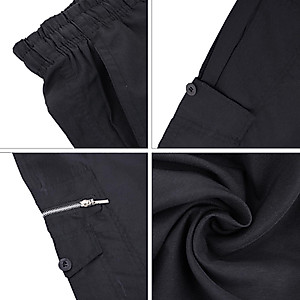 EndoraDore Men's Multi-Pocket Pants Outdoor Cargo Jogger Pant Work Hiking Tactical Loose Straight Trousers Sweatpants