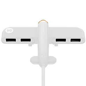 CUJUX USB Splitter One for Four Docking Hub， USB 2.0 Expander 4-Port Data Hub Multi-Function Extender (Color : White)