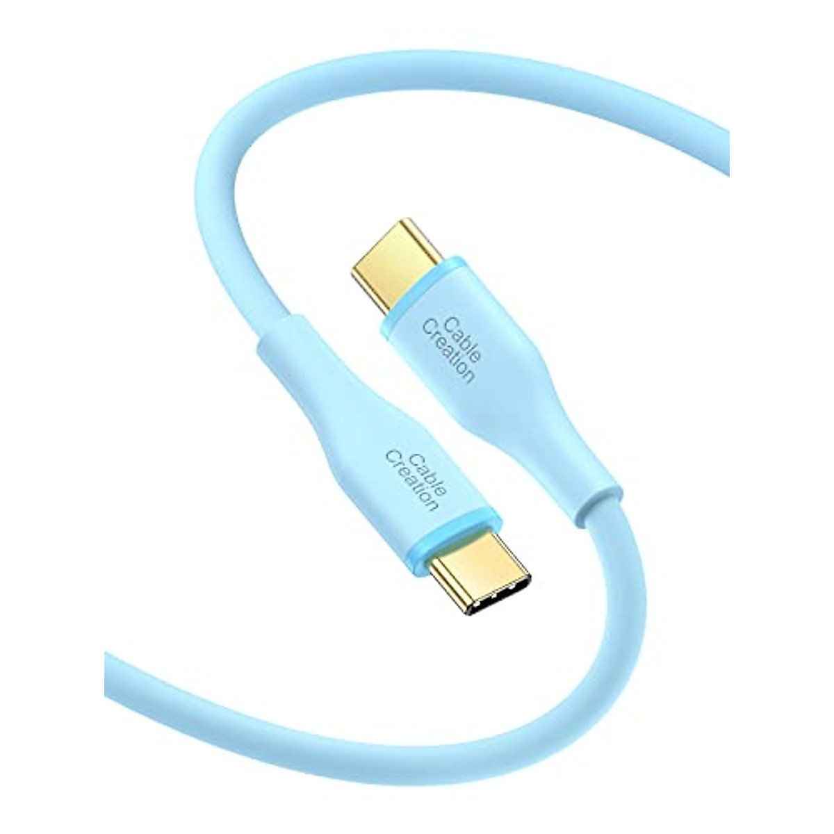 CableCreation USB C Charger Cable 6FT/60W, Soft Silicone USB C to USB C Cable, USB Type C to Type C Cable Fast Charging for Galaxy S22/S21, iPad Mini 6/Air 4, MacBook Pro/Air, Pixel, etc, Blue
