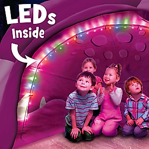 Light-Up Air Tent, Inflatable Blow Up Tent - 30 Seconds Setup - Kids Toys, Age 3 4 5 6 7 8 Years Old - Fort Building - Birthday Gift Idea for Boys and Girls Ages 4-6, Dinosaur Toys