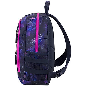 Eastsport Compact 3-Piece Combo Backpack with Lunch Box and Snack/Pencil Pouch - Purple/Pink Constellation