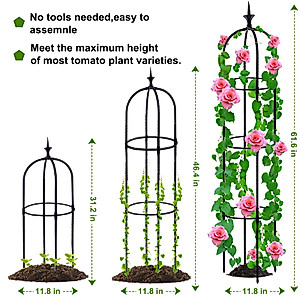 Kogrew Tower Garden Trellis Obelisk Plant Support Plastic Coated for Climbing Vines and Flowers Stands Indoor Potted Plant (61 inch)