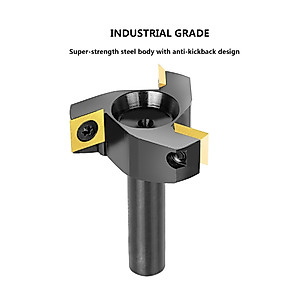 SpeTool CNC Spoilboard Surfacing Router Bit 1/2 Shank 2 Inch Cutting Diameter, Slab Flatting Router Bit Carbide Insert Planing Bit Wood Bottom Cleaning