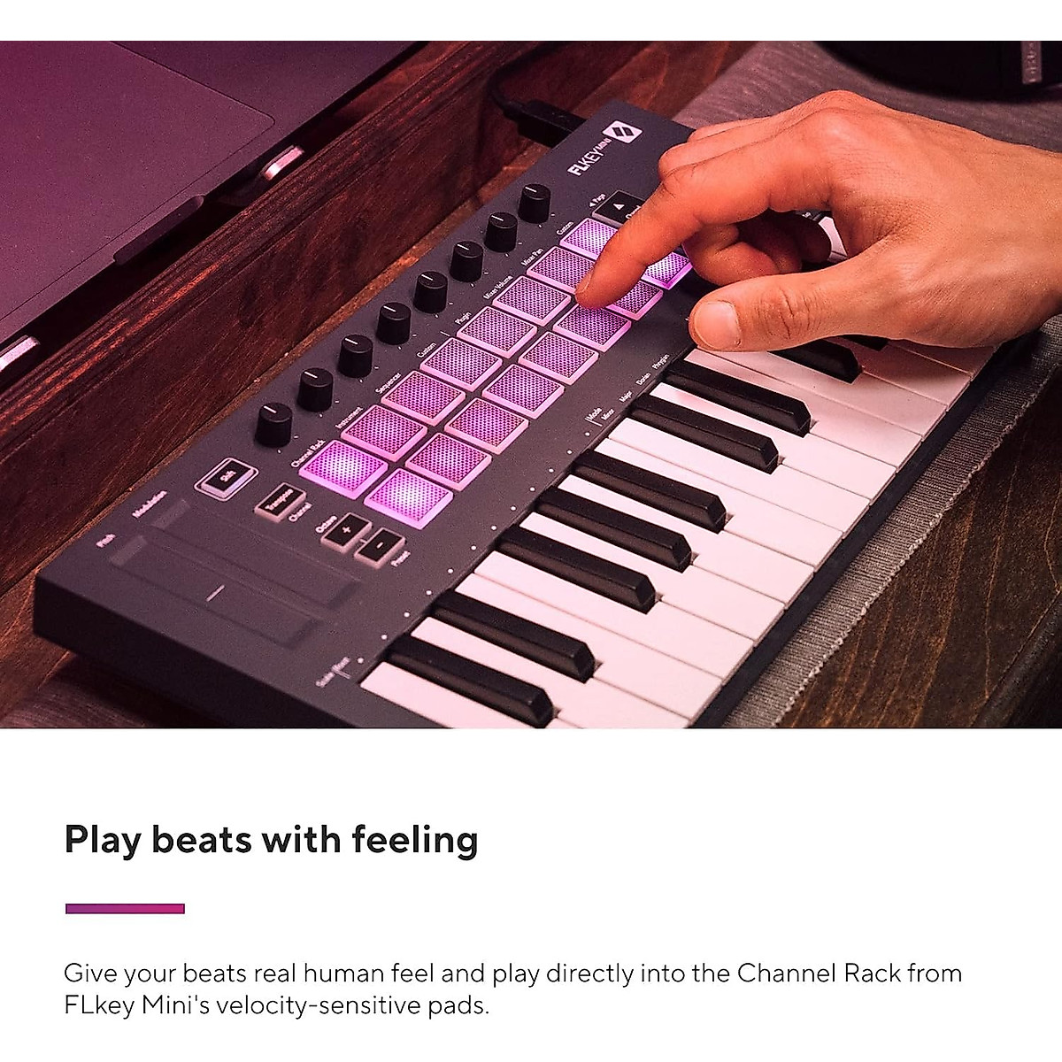 Novation FLkey Mini - Portable 25-Key, USB, MIDI Keyboard Controller with FL Studio Integration for Music Production