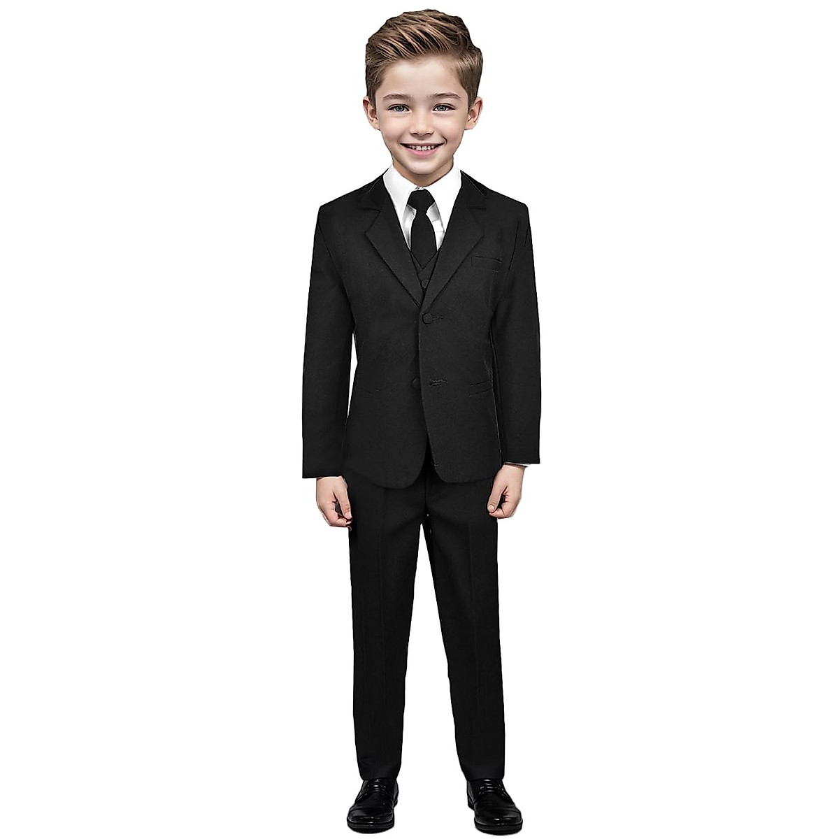Black n Bianco Boys Suit with Tie for Toddlers and Infants. (X-Large 18-24 Months, Black)