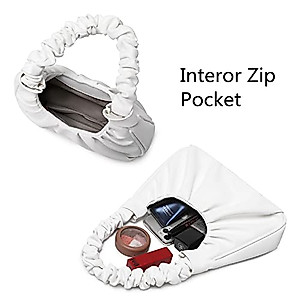 CYHTWSDJ fashionable for Women cute Hobo Tote handbag mini clutch with zipper (White-M)