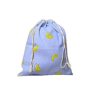 LEAQU Storage Bag Washable Drawstring Design Printed Foldable Clothes Pouch Eye-catching Convenient M