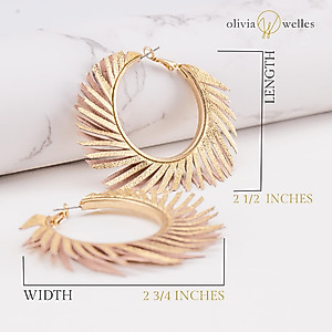 Olivia Welles Willow Chunky Gold Hoop Earrings, Colorful Fringe Spiral Womens Hoop Earrings Fashion Jewelry for Any Event (Gold)