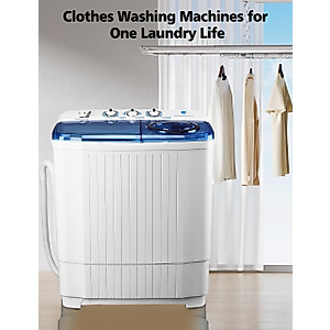 Cucina Magica Portable Twin Tub Washing Machine - 28Lbs Capacity for Apartments, RVs, Dorms, and Camping - 18Lbs Washer, 10Lbs Spinner Combo, Quiet with Drain Pump, Semi-Automatic Control