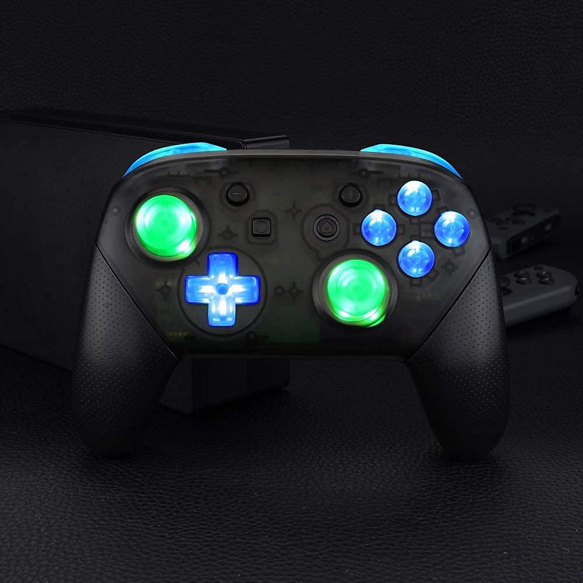 eXtremeRate Multi-Colors Luminated Thumbsticks D-pad ABXY ZR ZL L R Buttons DTFS LED Kit V2 for Nintendo Switch Pro Controller - 9 Colors Modes 6 Areas DIY Option - Controller NOT Included