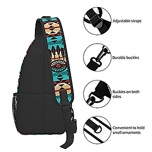 ASYG Cute Native American Sling Bag Crossbody Chest Daypack Casual Backpack American Indian Shoulder Bags for Women Men